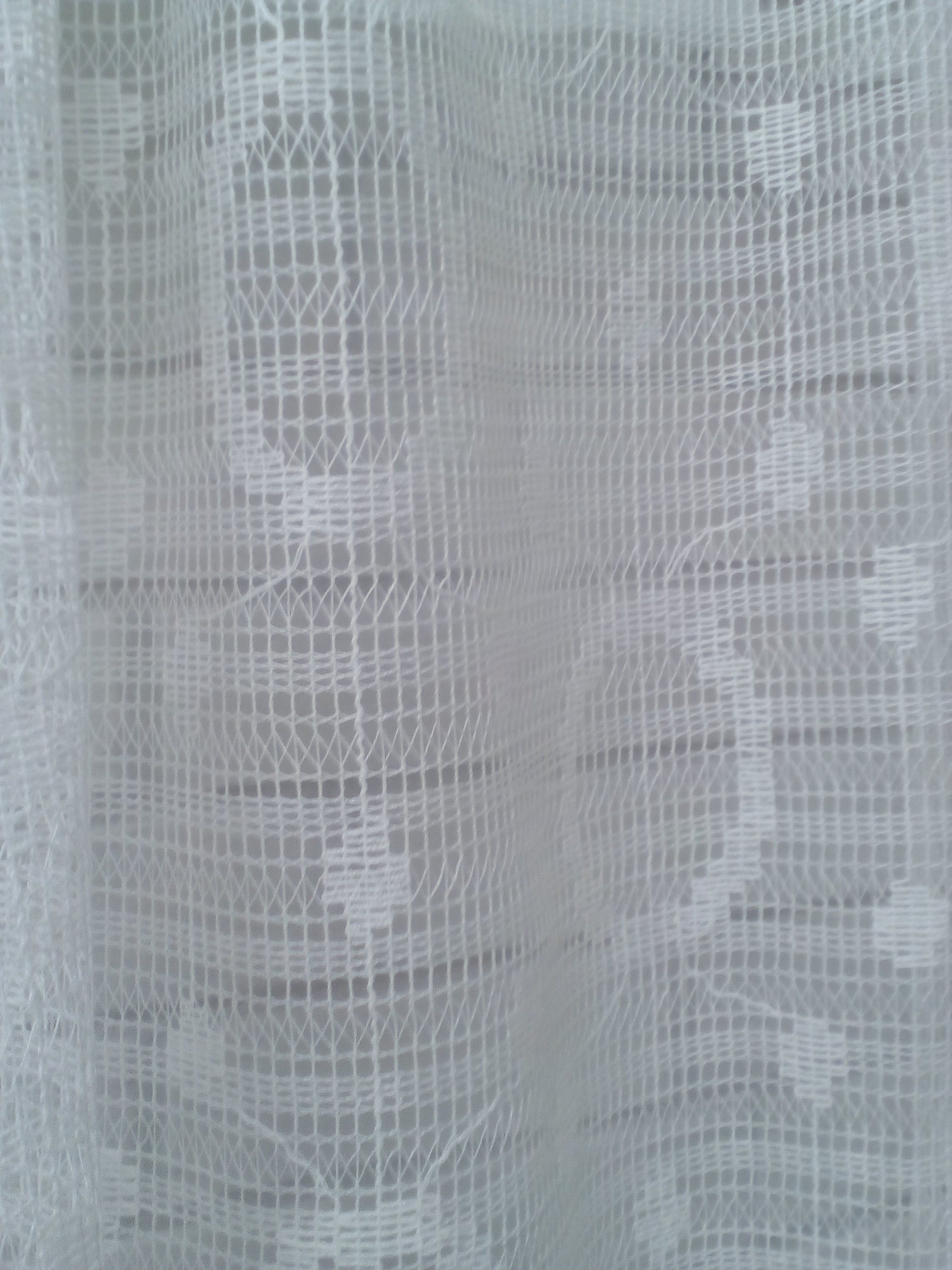 Vintage Cotton Ivory White Lace Curtain with Circle | Etsy