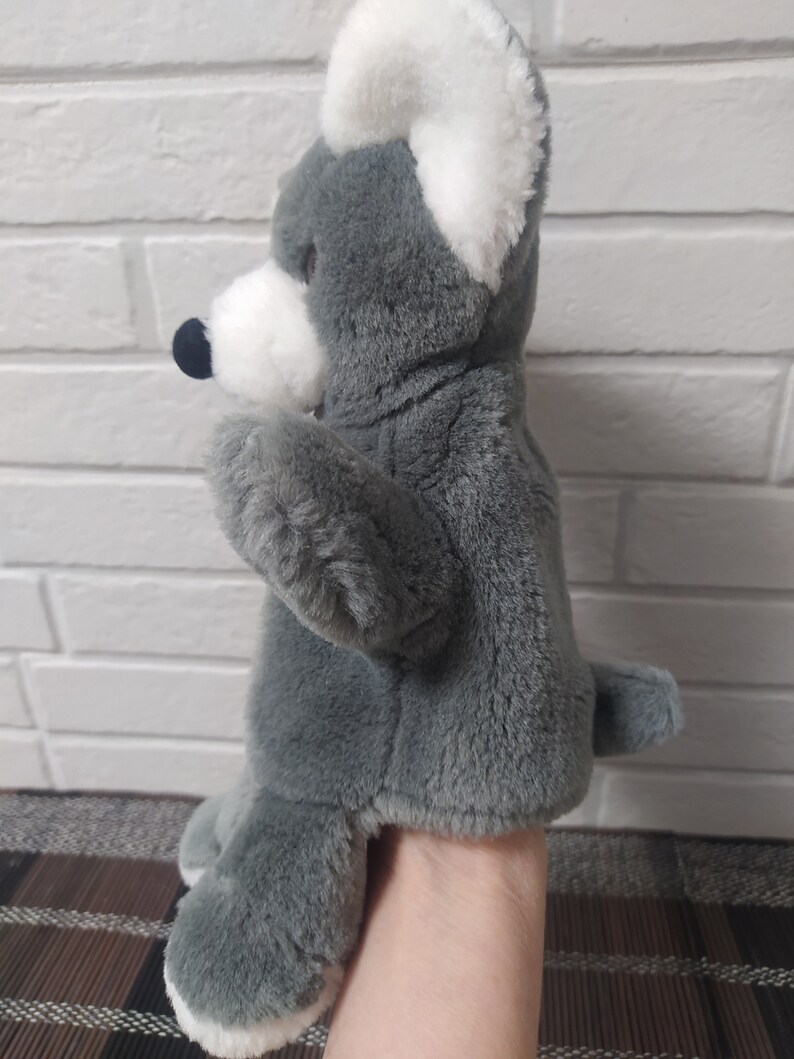 Vintage Full Body Teddy Bear Hand Puppet/plush Gray Bear Glove Puppet ...
