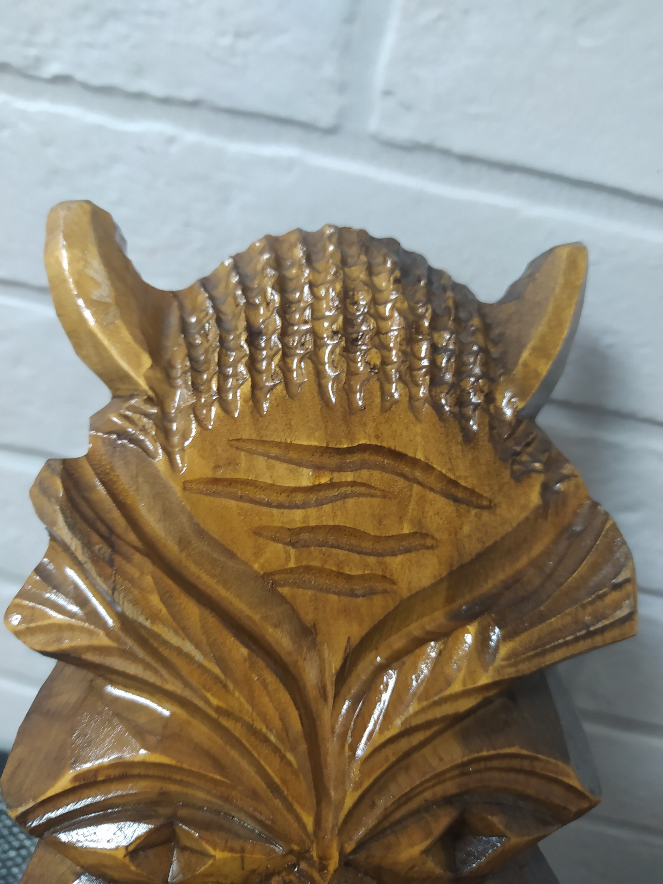 Vtg Carved Wood Demon Wall Mask/hand Carved Oni Mask/rustic - Etsy