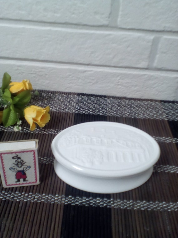 Vintage German Hochst Porcelain Trinket Box/Embossed … - Gem