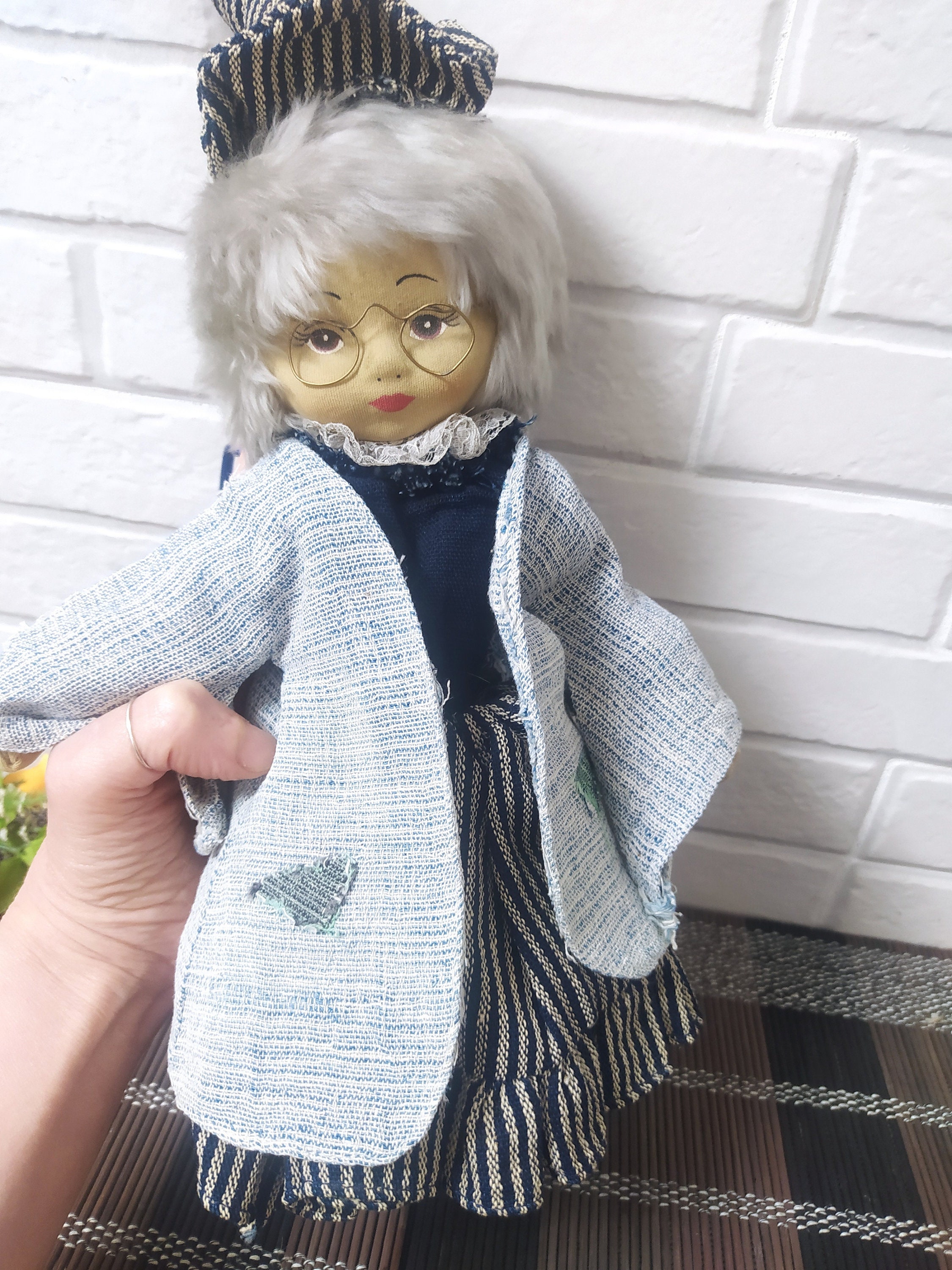 Hanging Kind Witch Doll/good Luck Kitchen Witch Doll/textile Face Fairy ...