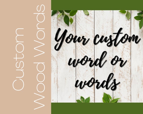 Custom Wood Word / Custom Word Sign / Cursive Wall Word / | Etsy