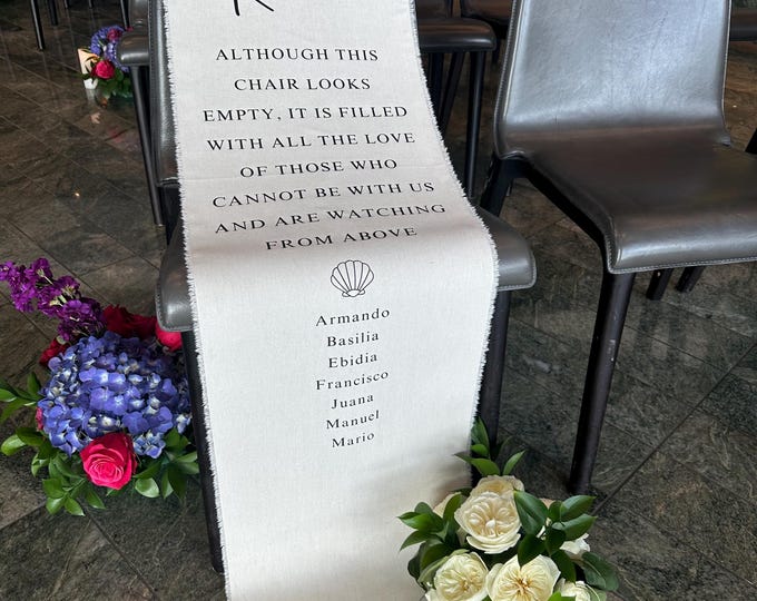 Custom Wedding Memorial Chair Sign - Etsy