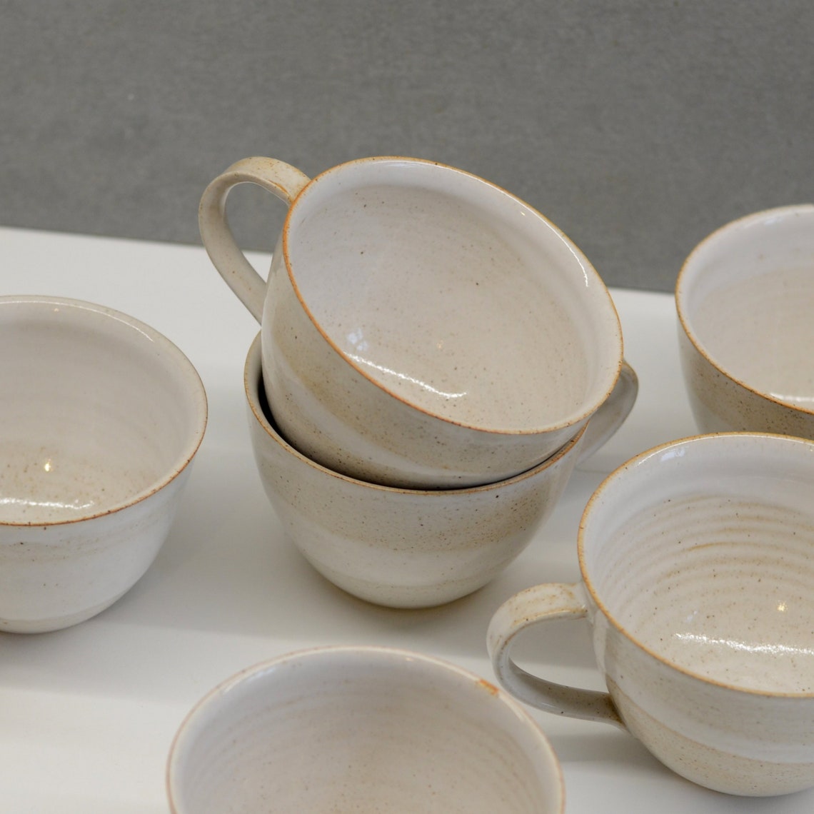 WEIßE große Teetasse 350ml/118oz Keramik auf einem | Etsy