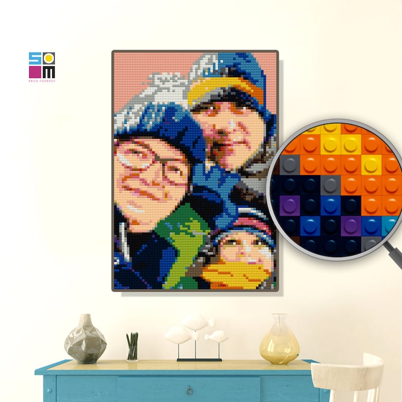 Jigsaw Puzzle Individual Pixel Art 30x20 77x51 cm / Family | Etsy