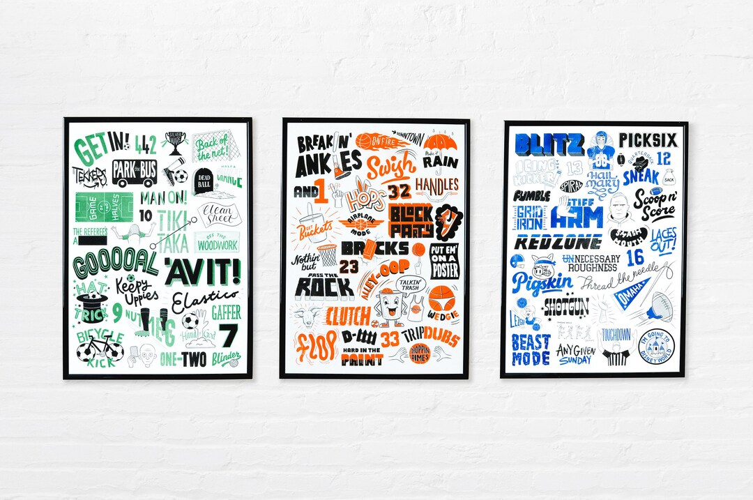 Sports Lingo Posters (set of 3) - Etsy