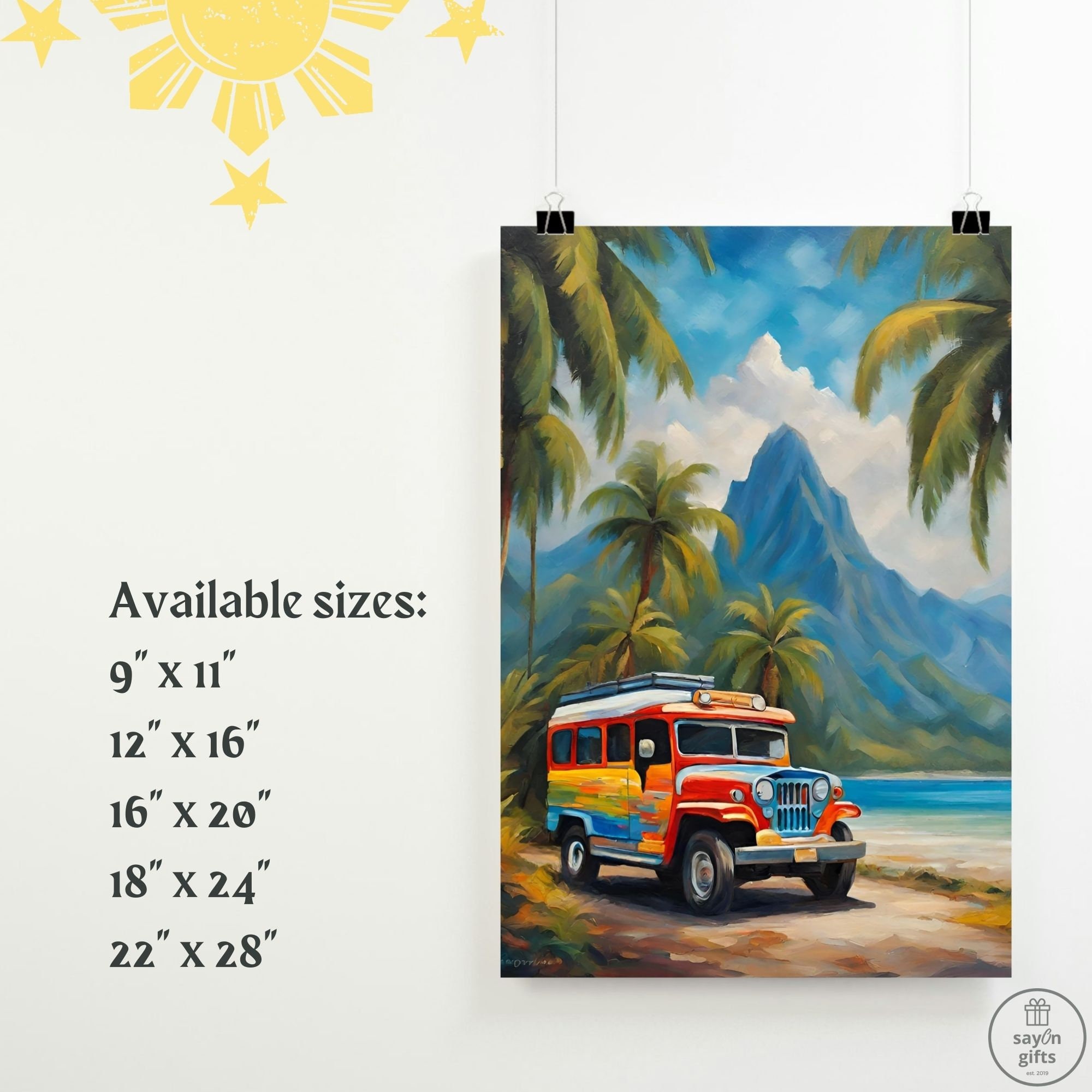 Philippines Jeepney Art | Filipino Artwork | Tropical Travel Poster ...
