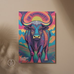 Psychedelic Carabao Art Print: Filipino Culture Wall Decor - Etsy