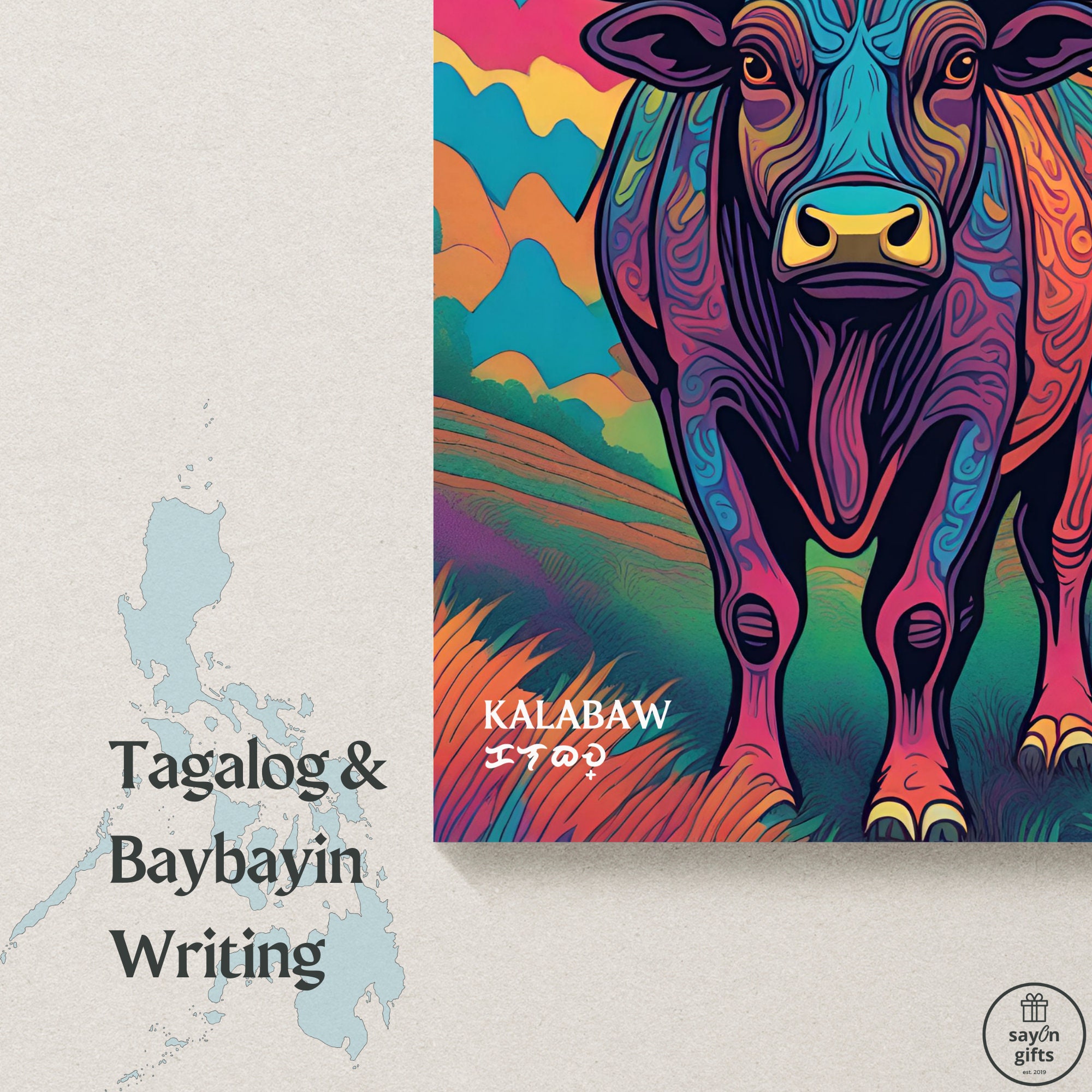 Psychedelic Carabao Art Print: Filipino Culture Wall Decor - Etsy