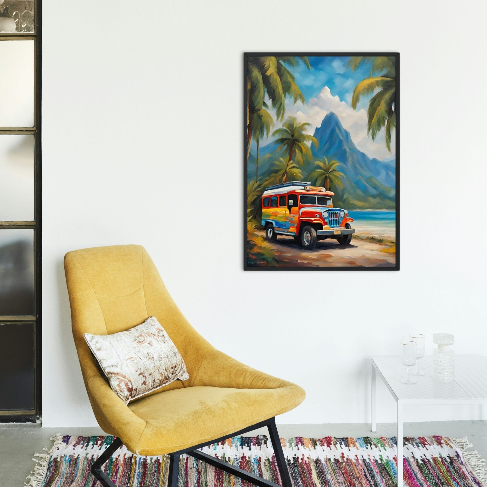 Philippines Jeepney Art Print: Tropical Coastal Road Poster - Etsy