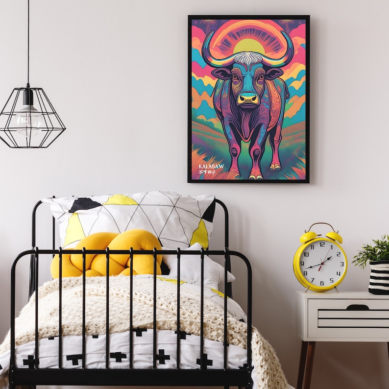 Psychedelic Carabao Art Print: Filipino Culture Wall Decor - Etsy