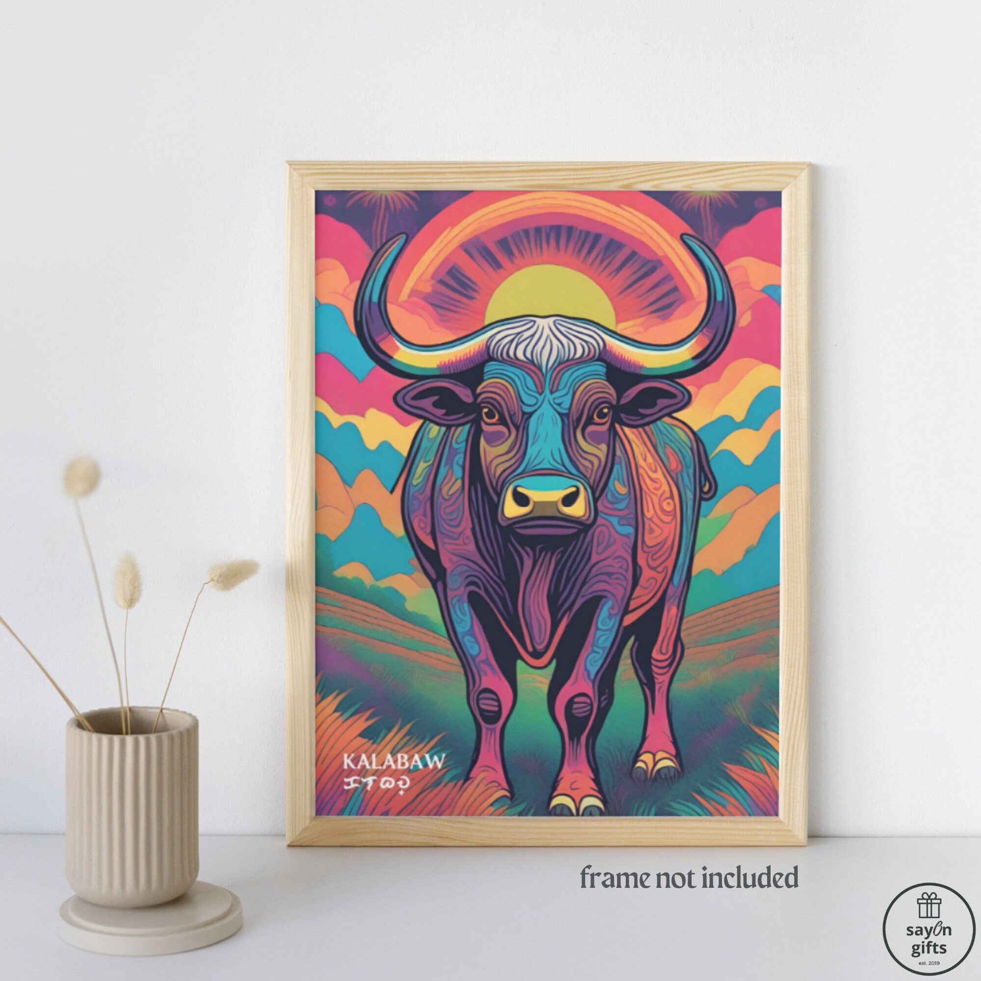 Psychedelic Carabao Art Print: Filipino Culture Wall Decor - Etsy