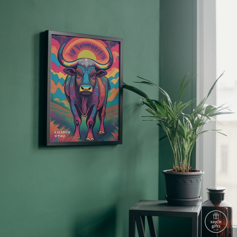 Psychedelic Carabao Art Print: Filipino Culture Wall Decor - Etsy
