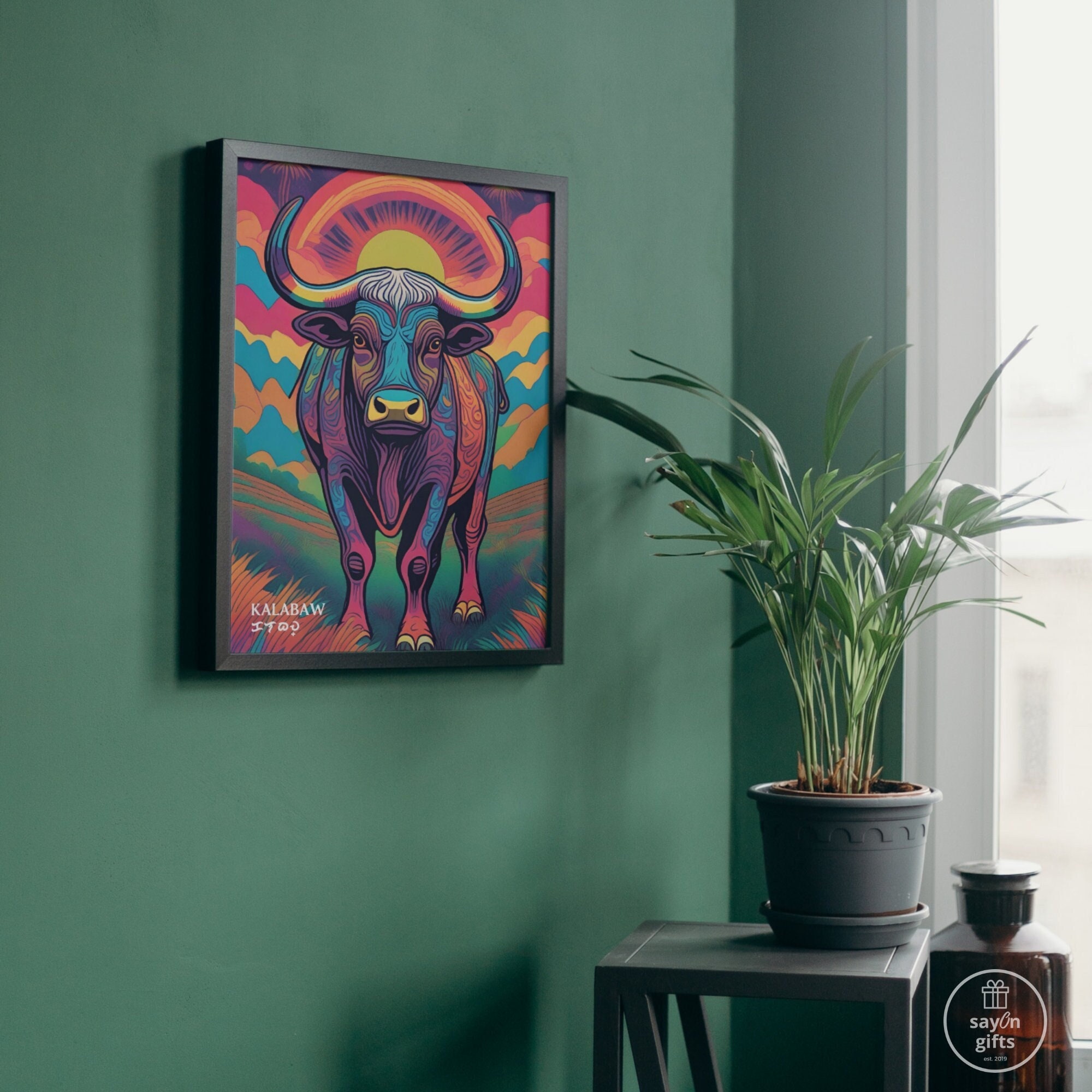 Psychedelic Carabao Art Print: Filipino Culture Wall Decor - Etsy