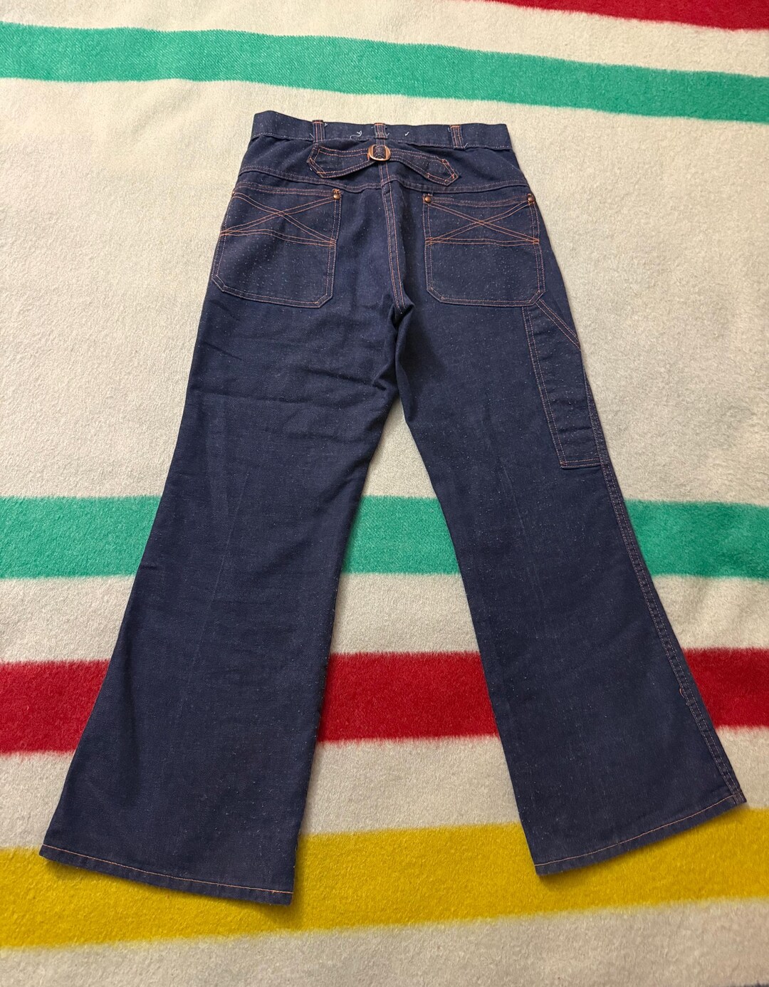 Vintage Women’s 60s 70s Talon 42 Homemade Buckleback Hidden Rivet Blue ...