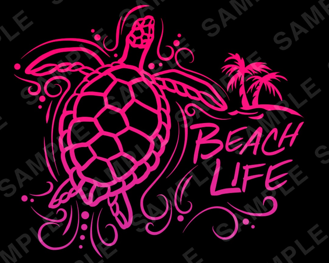 Sea Turtle Beach Life Palm Tree Wave Svg Clipart Beach Life Salt Life ...