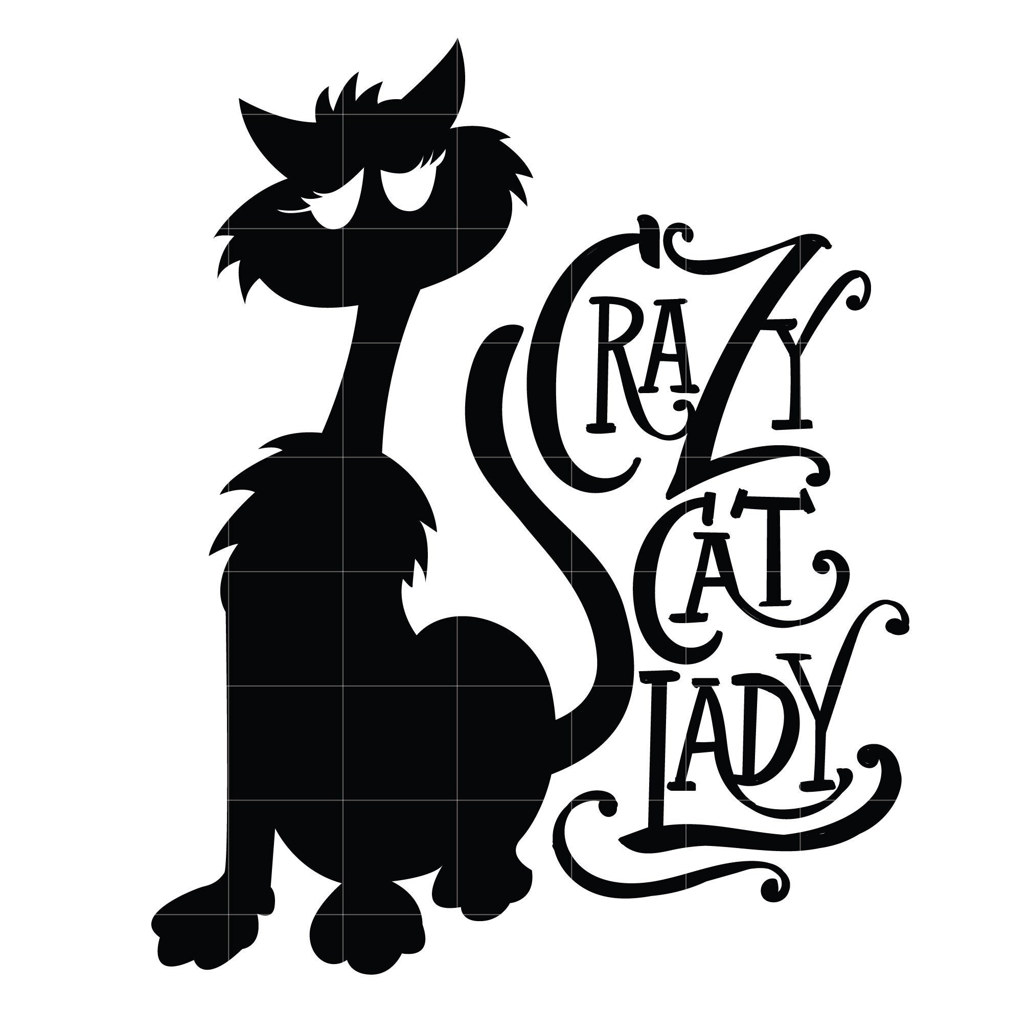 Crazy Cat Lady SVG Vector INSTANT DOWNLOAD - Etsy