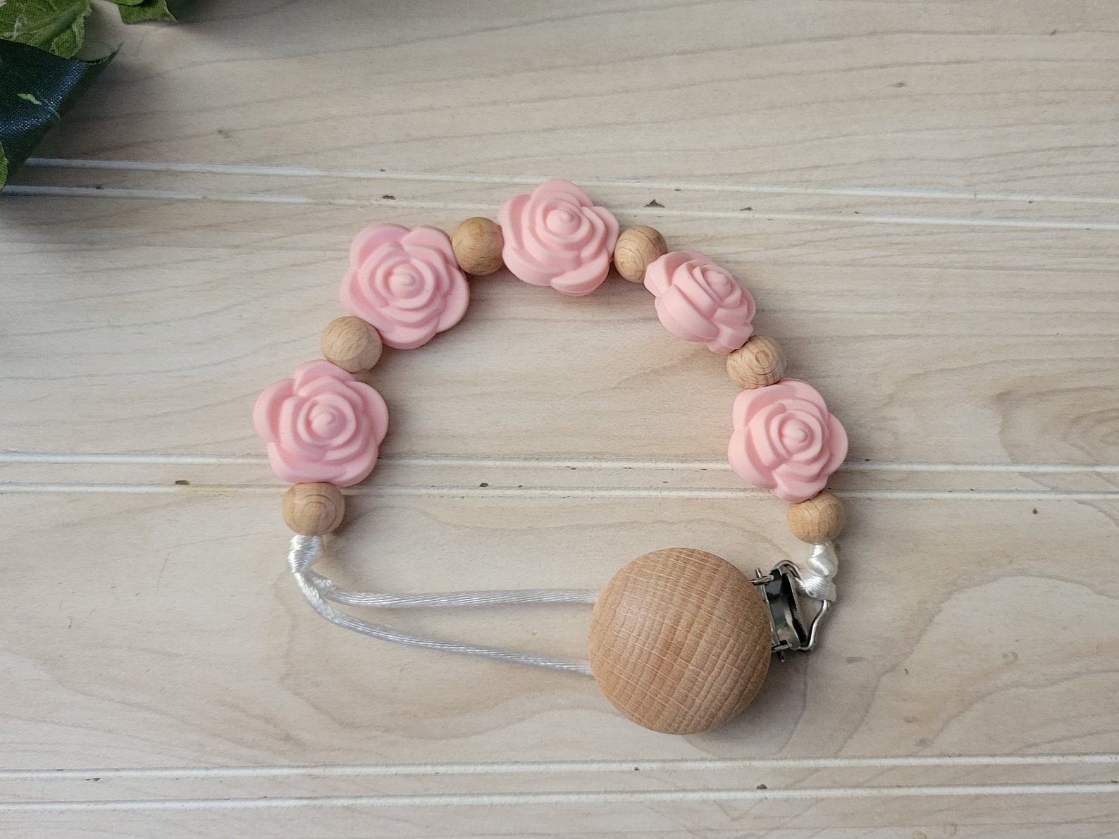 Silicone and Wood Pacifier Clip - Etsy