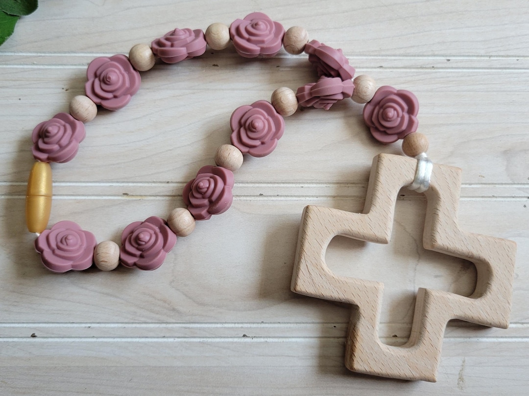 Silicone Beechwood Decade Rosary, Baby and Child's First Rosary ...