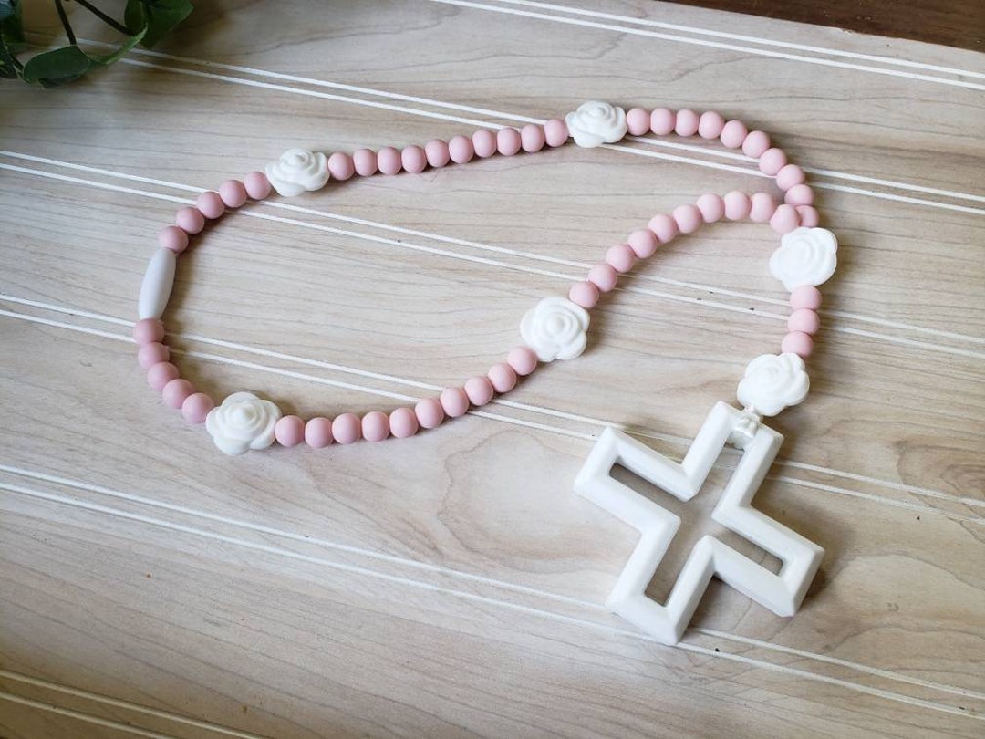 Silicone Rosary, Baby and Childs First Rosary, Baptism Gift, Sensory ...