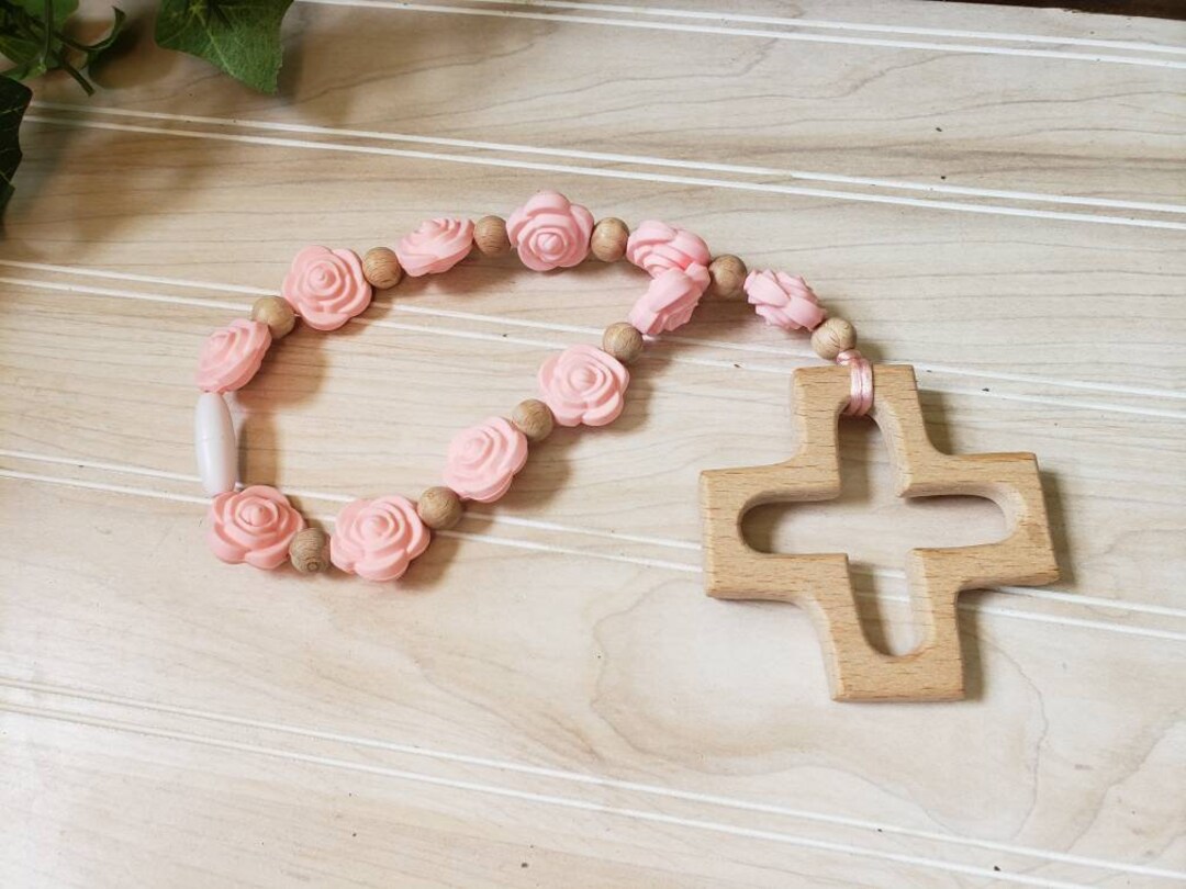 Silicone Beechwood Decade Rosary, Baby and Child's First Rosary ...