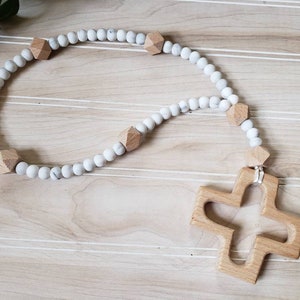 Silicone Beechwood Rosary, Baby and Child's First Rosary, Sensory Toy ...