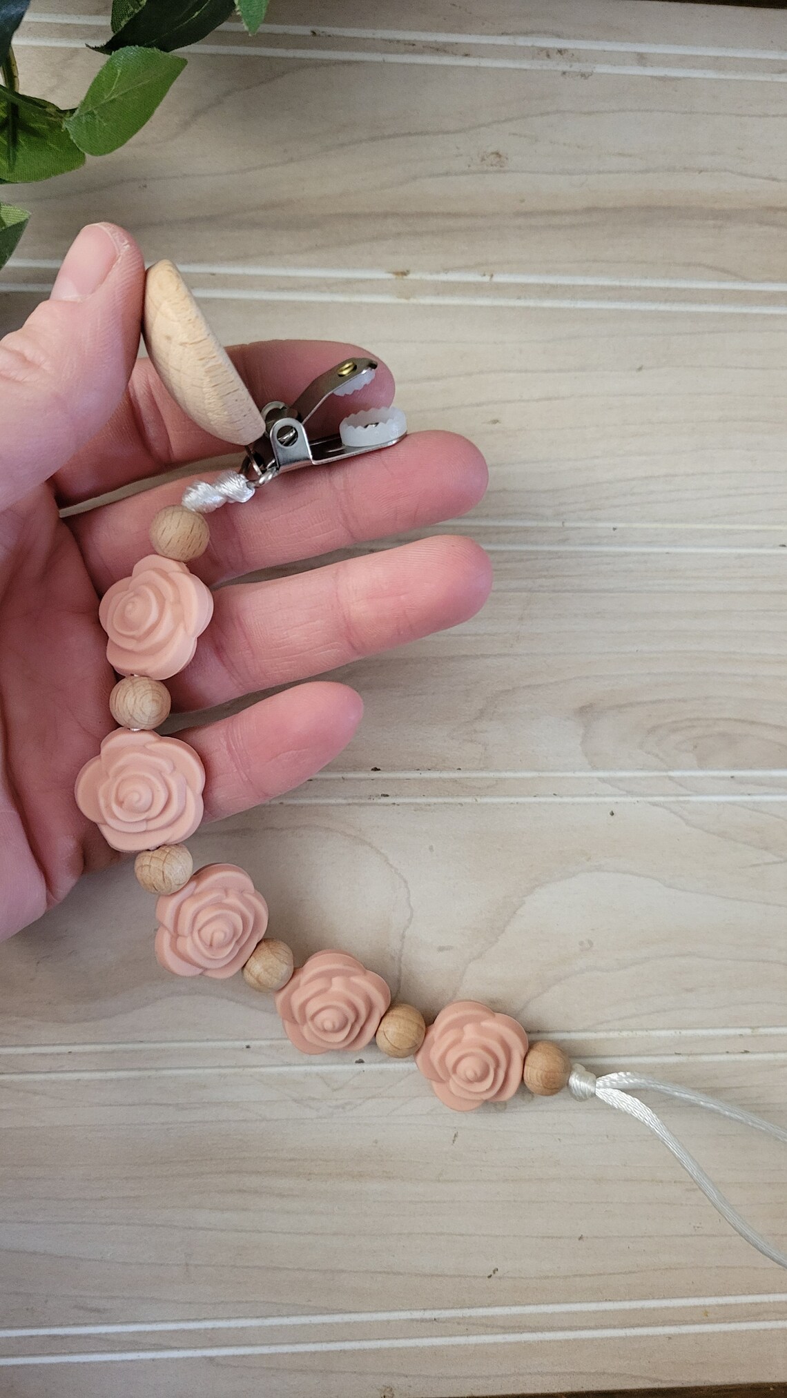 Silicone and Wood Pacifier Clip - Etsy