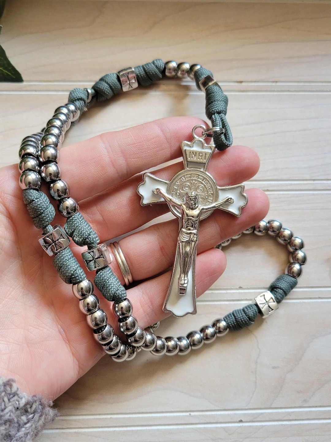 Gray Paracord Rosary, Heavy Duty Rosary - Etsy