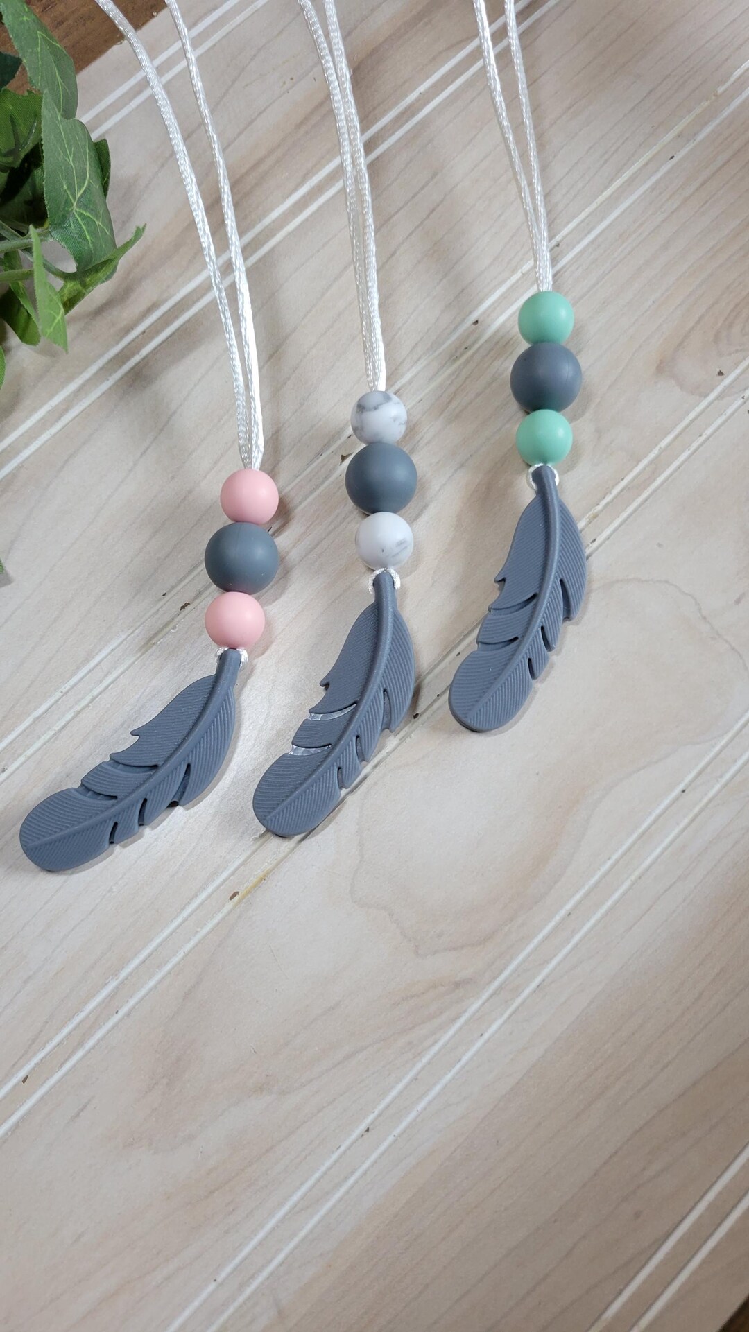 Silicone Feather Nursing/breastfeeding Necklace - Etsy