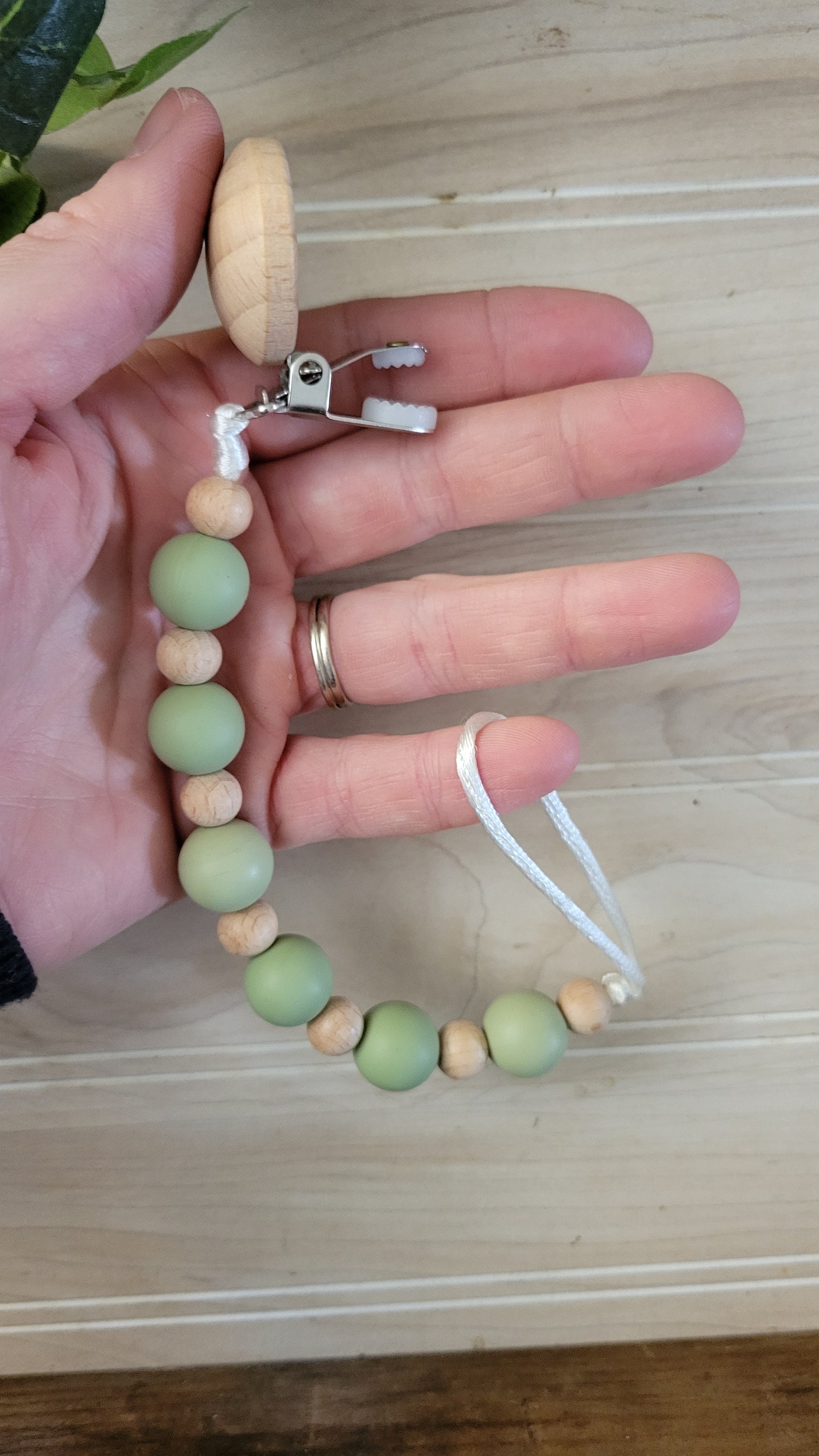 Silicone and Wood Pacifier Clip - Etsy