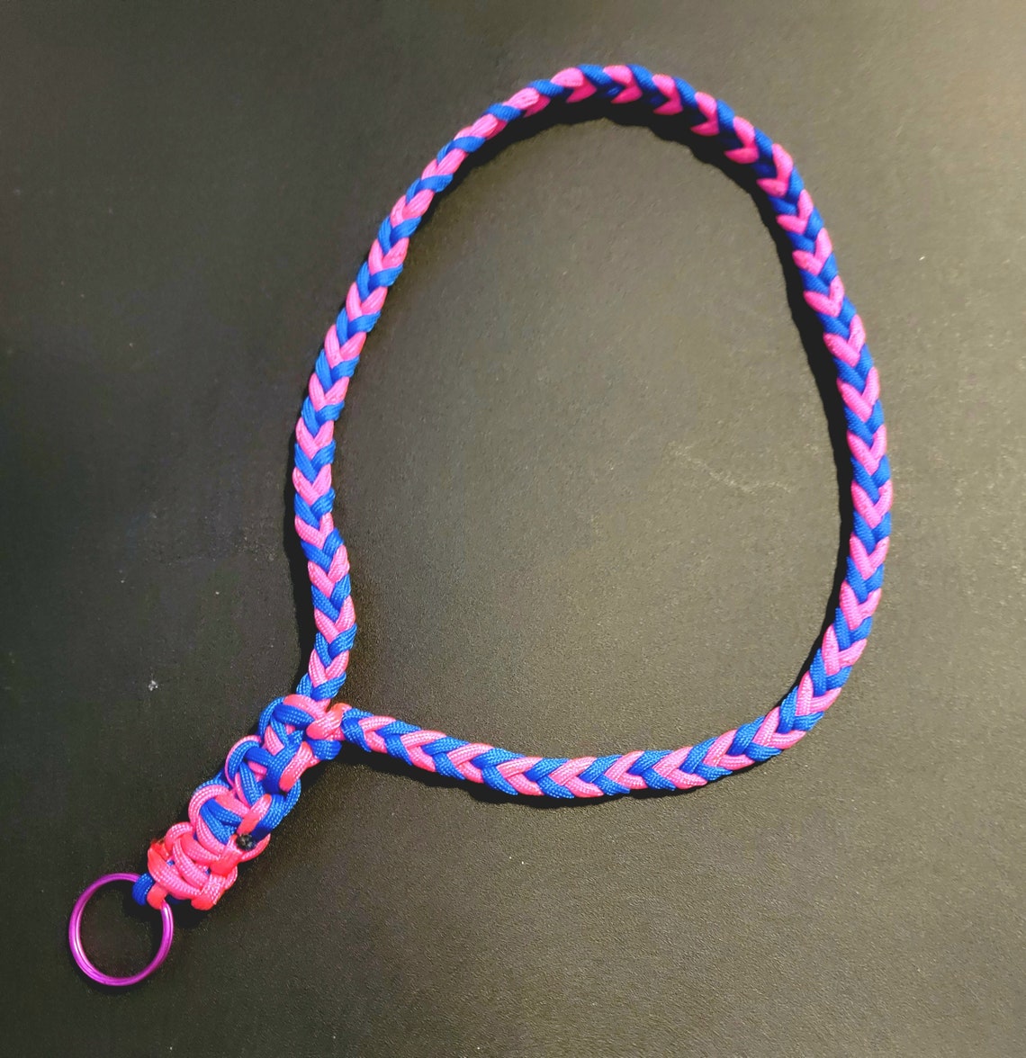 Pink and Blue Braided Paracord Lanyard - Etsy