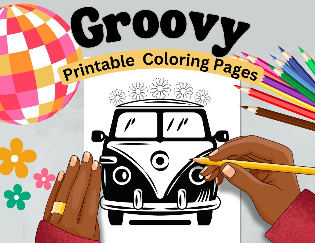 Groovy Printable Coloring Pages Art Printable Coloring Book Printable ...
