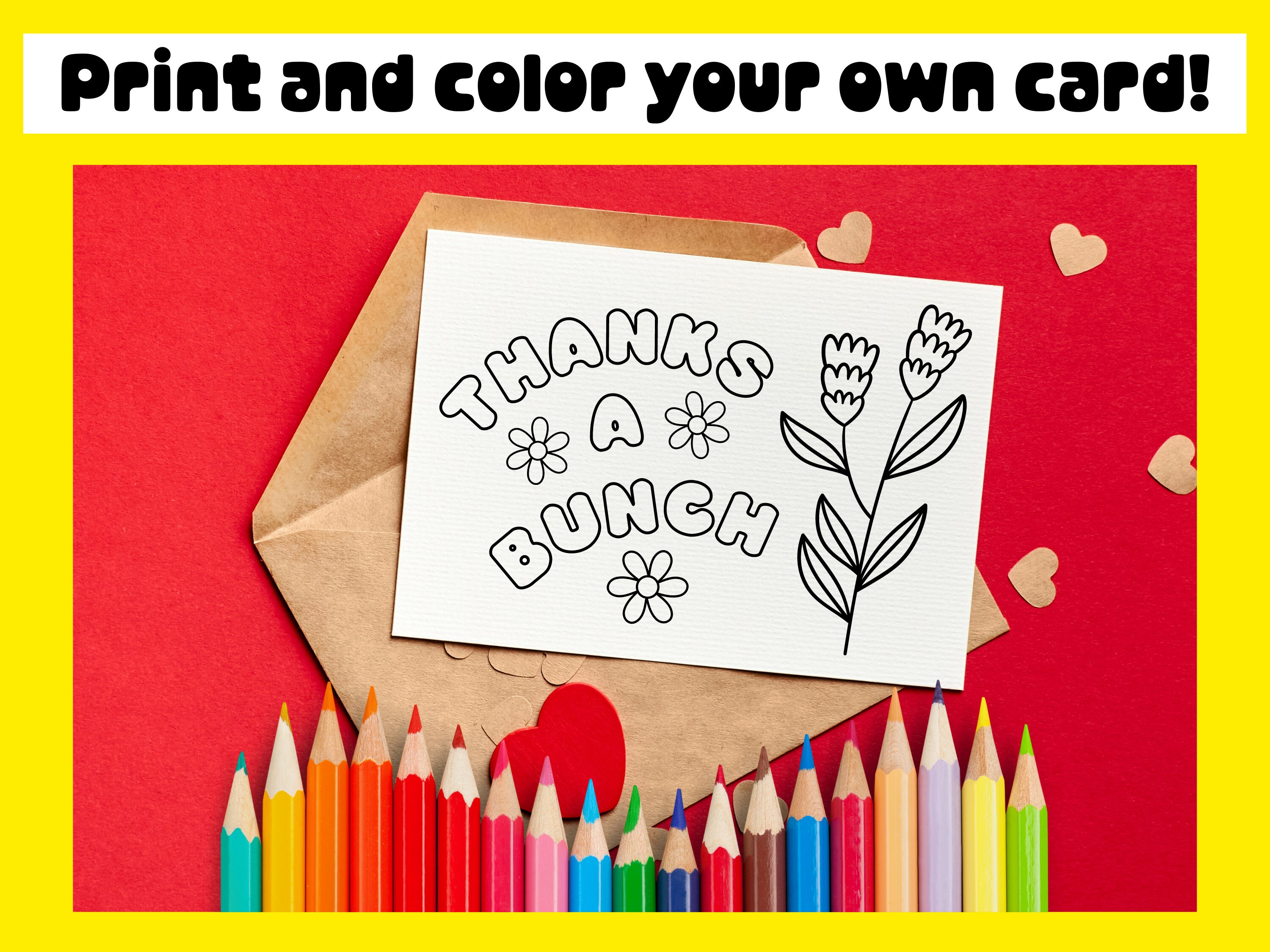 Thank You Card Coloring Page Printable Coloring Page Printable Thank ...