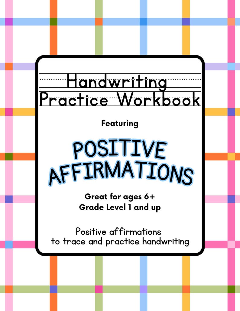 Handwriting Practice With Positive Affirmations: Kids Penmanship ...