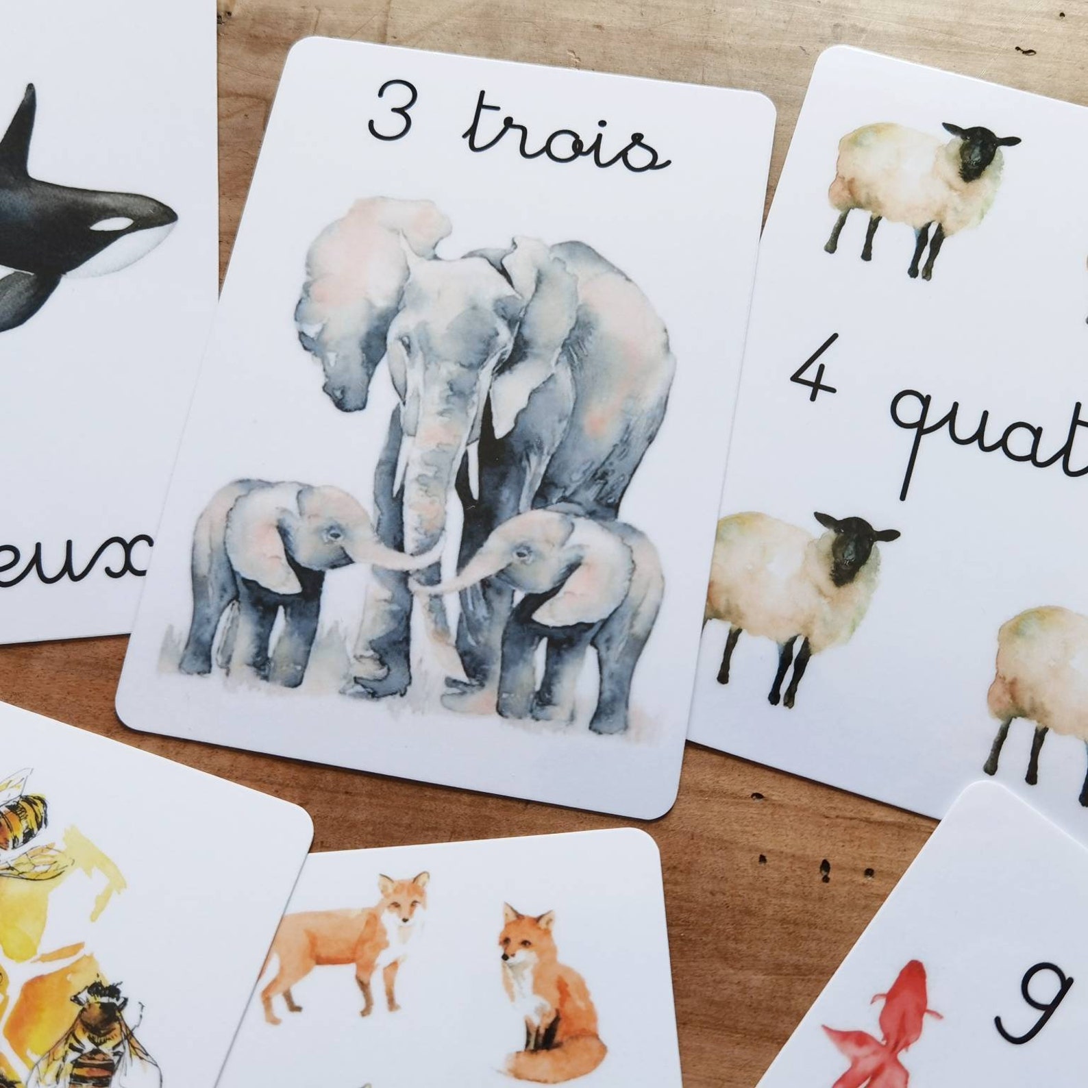 Cartes les chiffres documents linguistiques cartes de - Etsy France