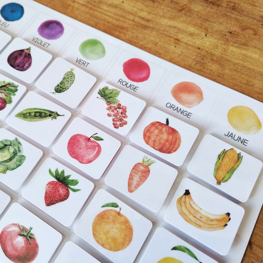 Fruit and Vegetable Colors Game Montessori Learning - Etsy