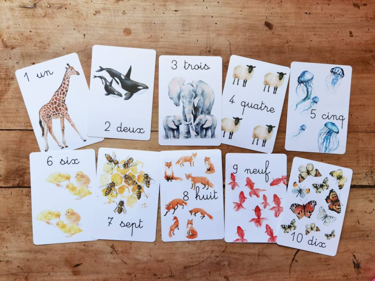 Cartes les chiffres documents linguistiques cartes de - Etsy France