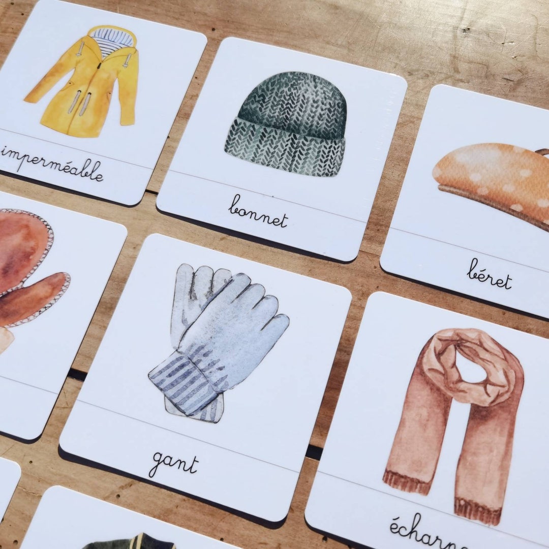 Winter Autumn Accessories, Linguistic Documents Nomenclature Cards ...