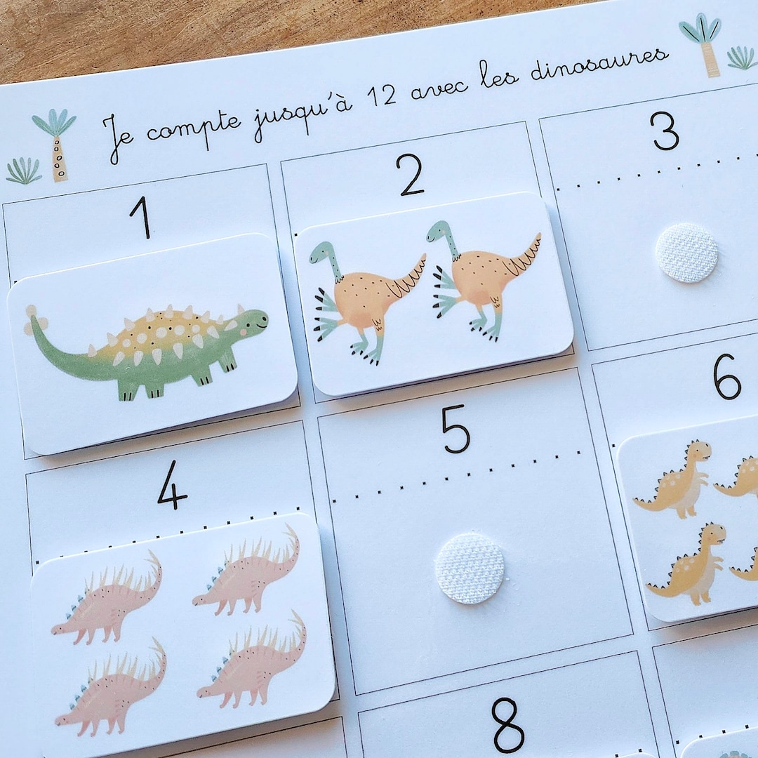 Learn to Count With Dinosaurs Montessori Mathematics Learning - Etsy