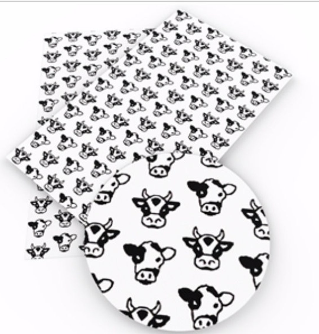 Cow Face Print Faux Leather Sheets Great for Bows and Earrings ...