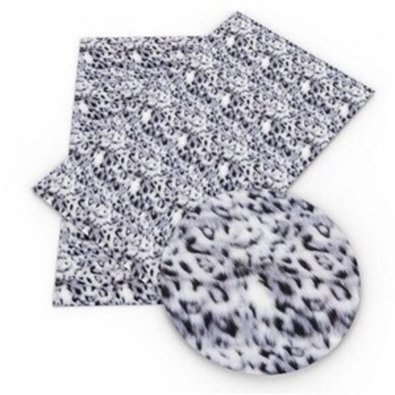 Snow Leopard Print Faux Leather Sheets Great for Bows and - Etsy
