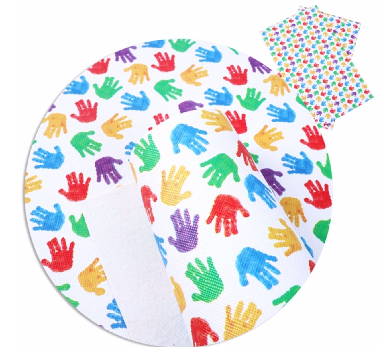 Multicolor Handprints/autism Awareness Faux Leather Sheets - Etsy