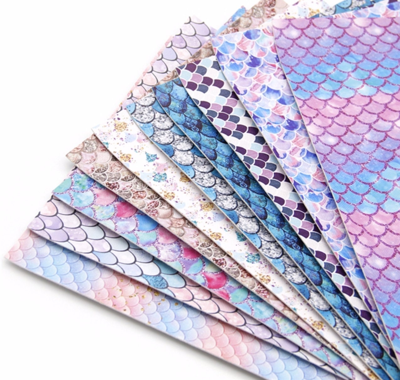 Mermaid/fish Scales Pattern Faux Leather Sheets Great for Bows | Etsy