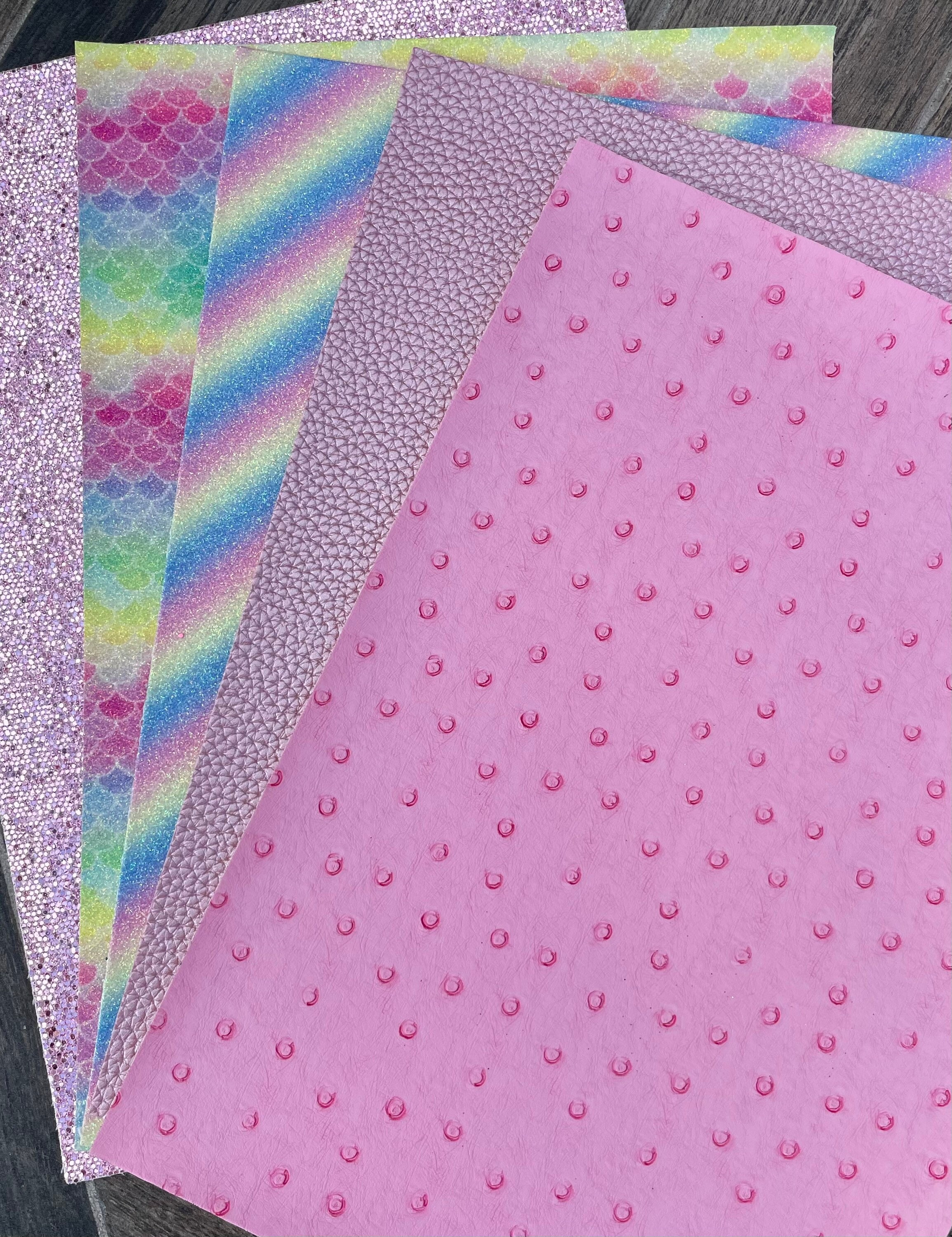 Pink Five Sheet Set Faux Leather Sheets Great for Bows and - Etsy