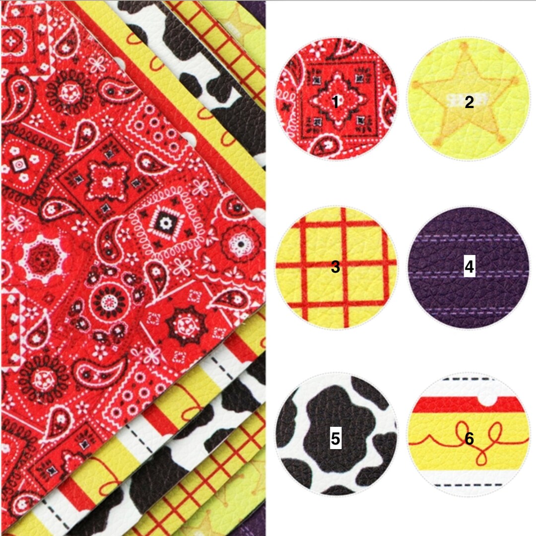 Cowboy Print Faux Leather Sheets Thefabricdude - Etsy