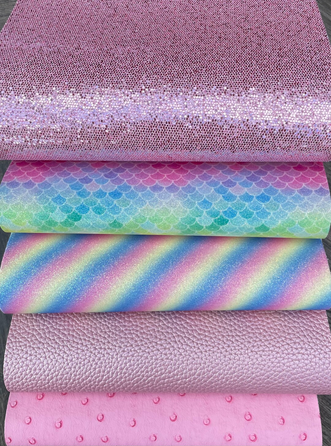 Pink Five Sheet Set Faux Leather Sheets Great for Bows and - Etsy