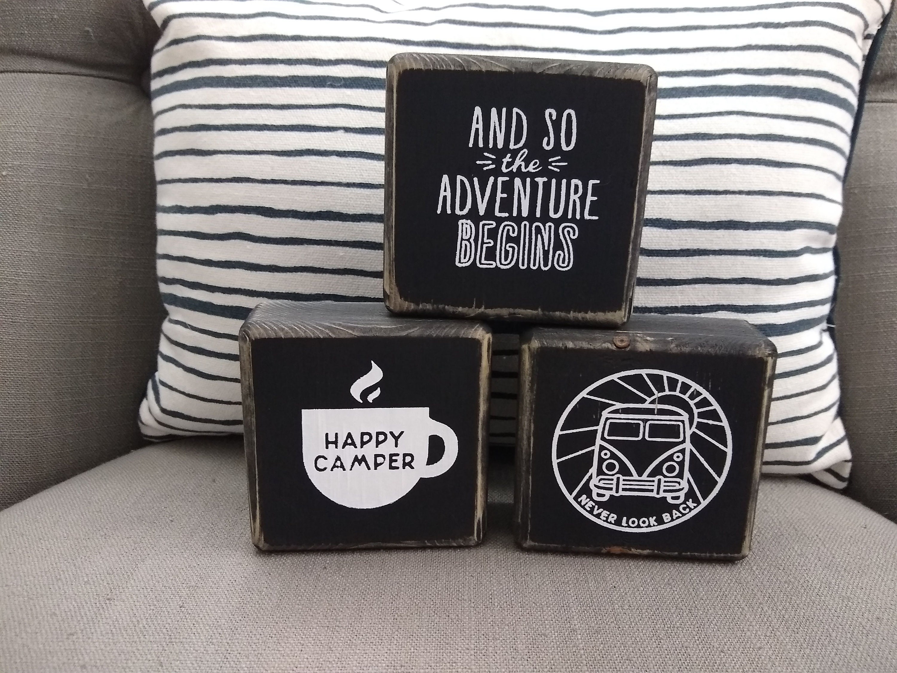 Explore More Block Decor. Rustic, Black and White, Solid Wood Blocks ...