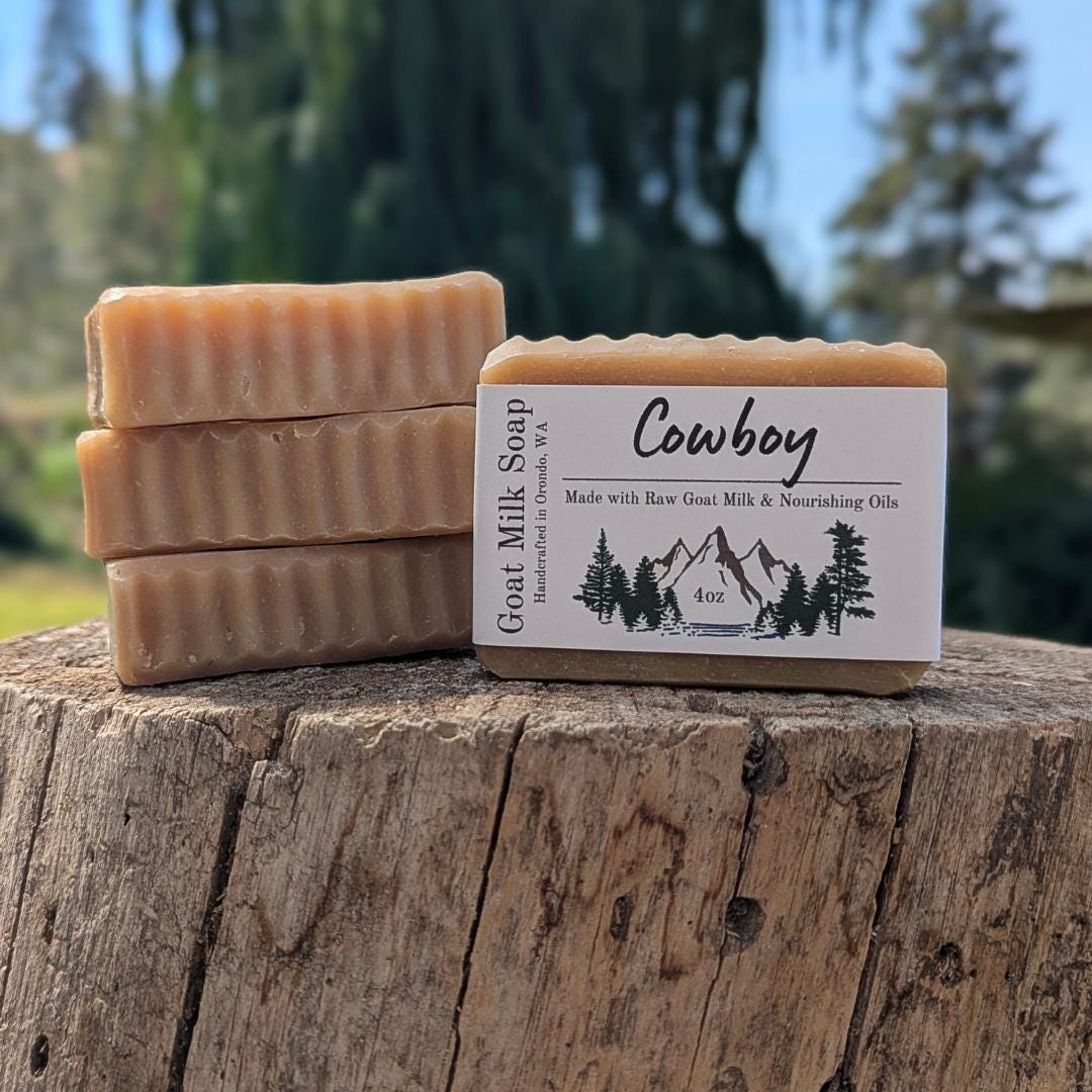 Cowboy Goat Milk Soap 4 Pack – Rustic Scented Handmade Soap Bars - Etsy
