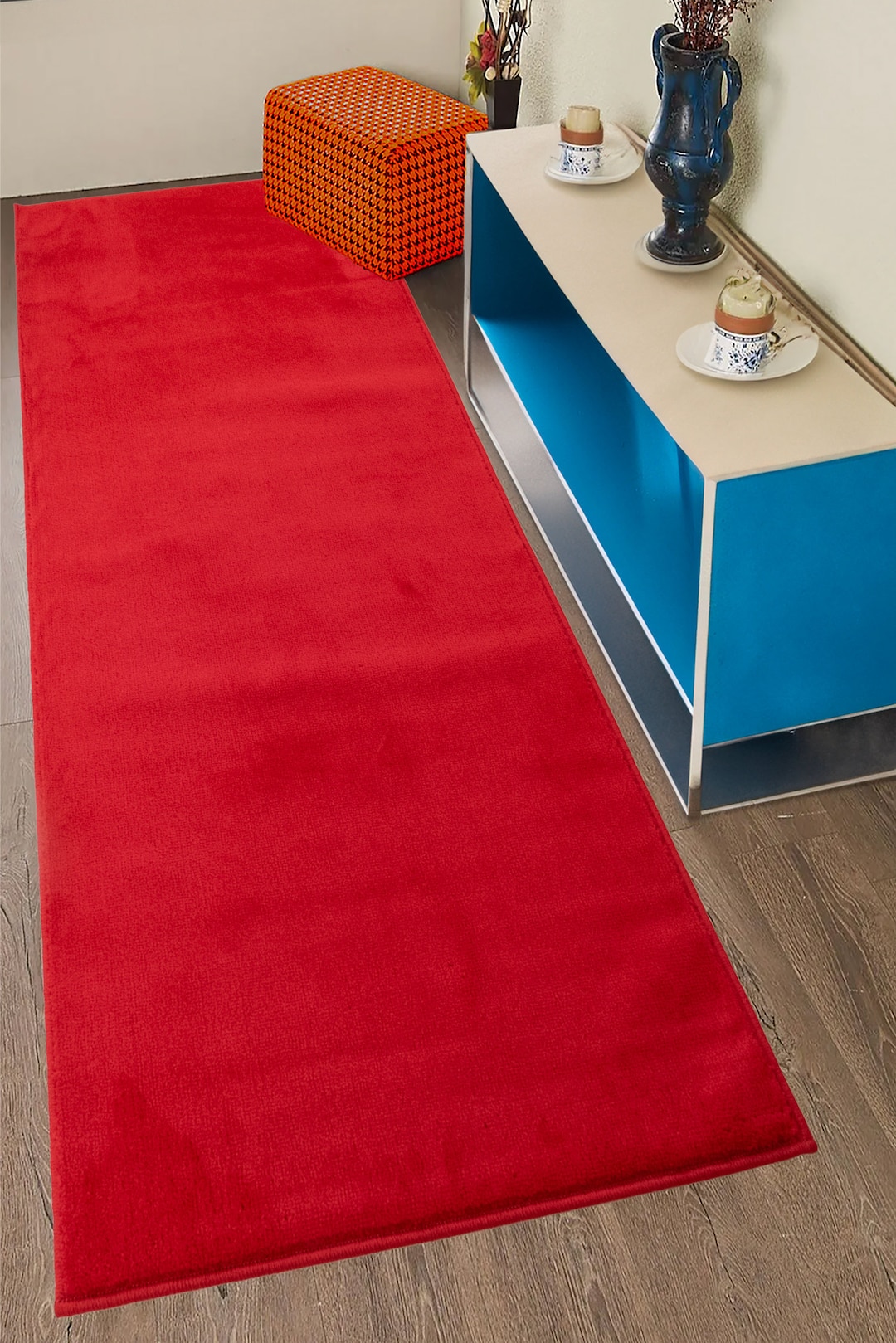 Red Olefin Rug Runner: Non-slip, Soft Touch, Custom Size - Etsy