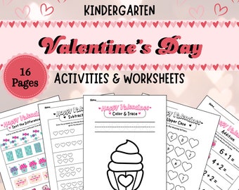 Valentine's Day Worksheet Bundle Printable Valentines Day Worksheets ...